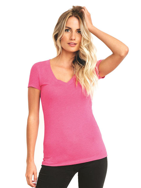 Next Level Ladies Triblend Deep-V Tee – CheapesTees